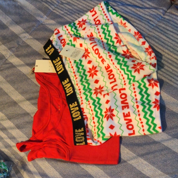 Mentally Exhausted | Intimates & Sleepwear | Fuzzy Boxer Shorts And Red ...